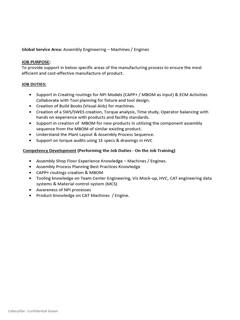 Associate Engineer - Manufacturing | PDF