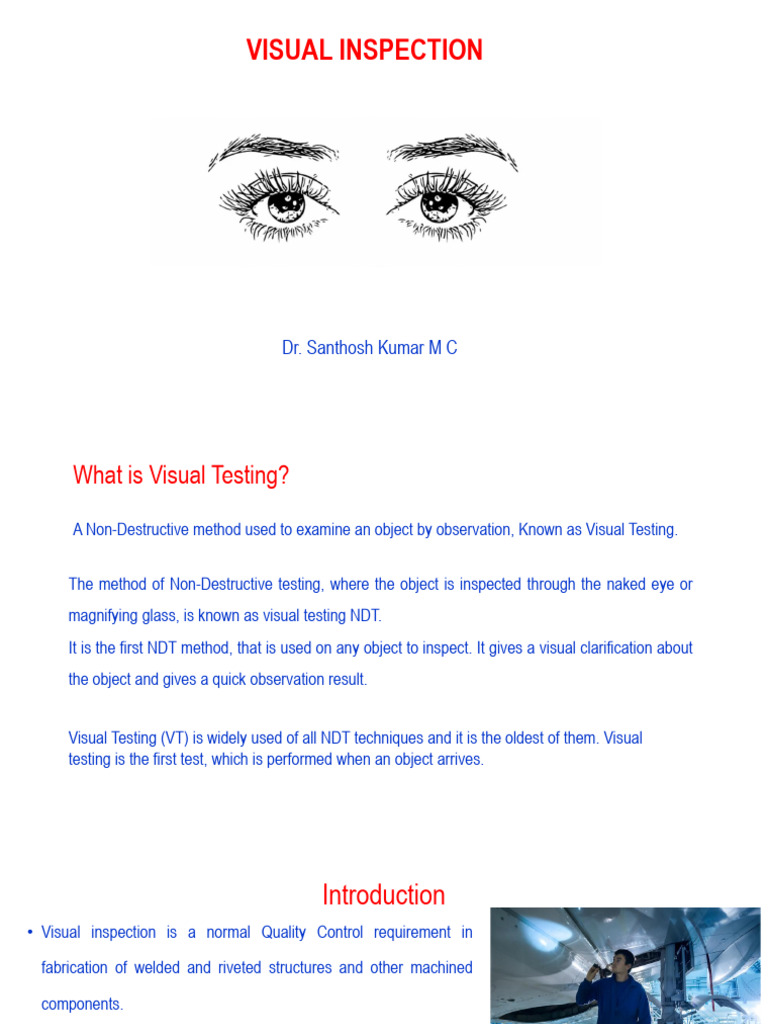 Visual Inspection | PDF | Eye | Welding