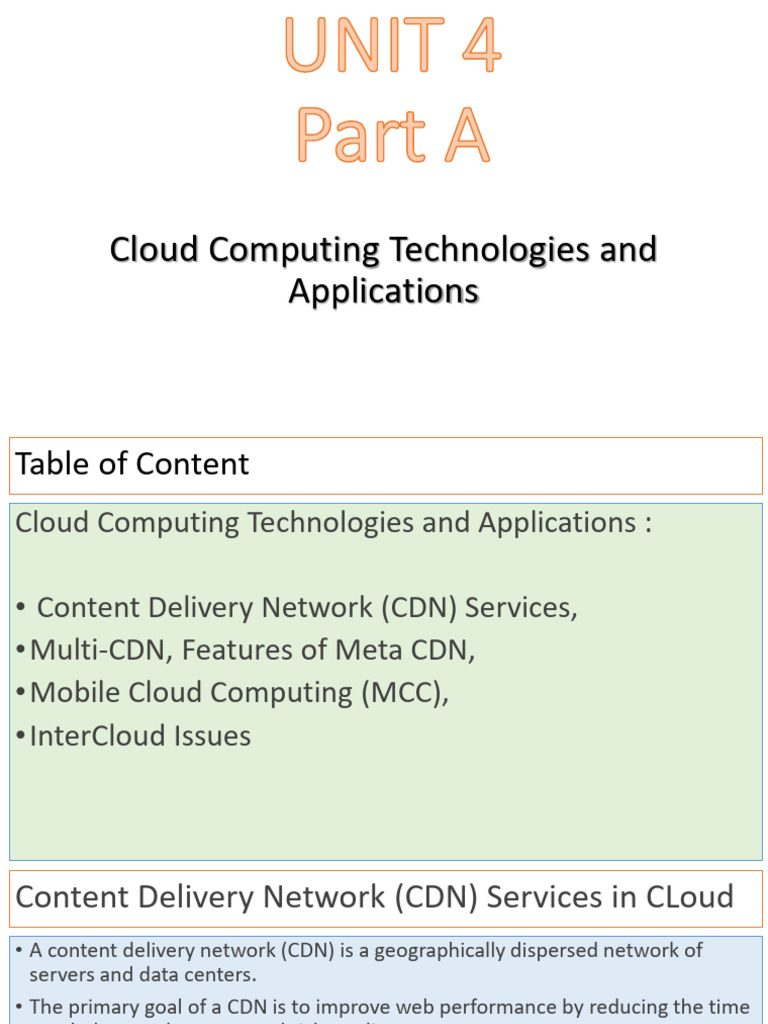 Unit4 CC Technology and Applications | PDF