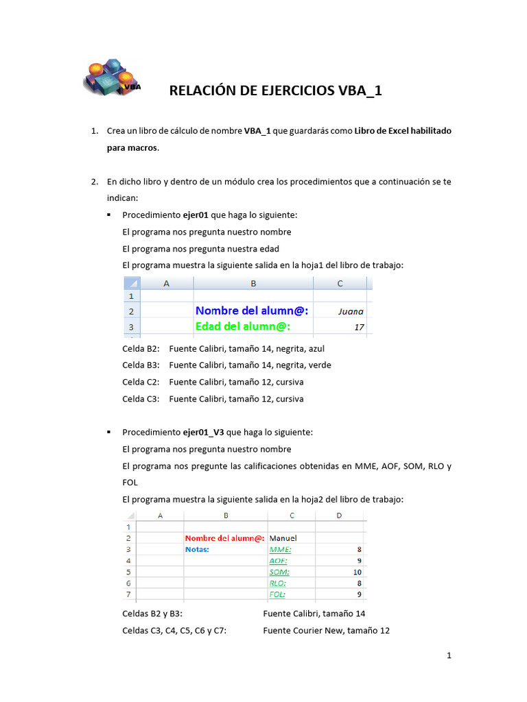 Relacion de Ejercicios VBA - 1 | PDF | Formas geométricas | Ajedrez