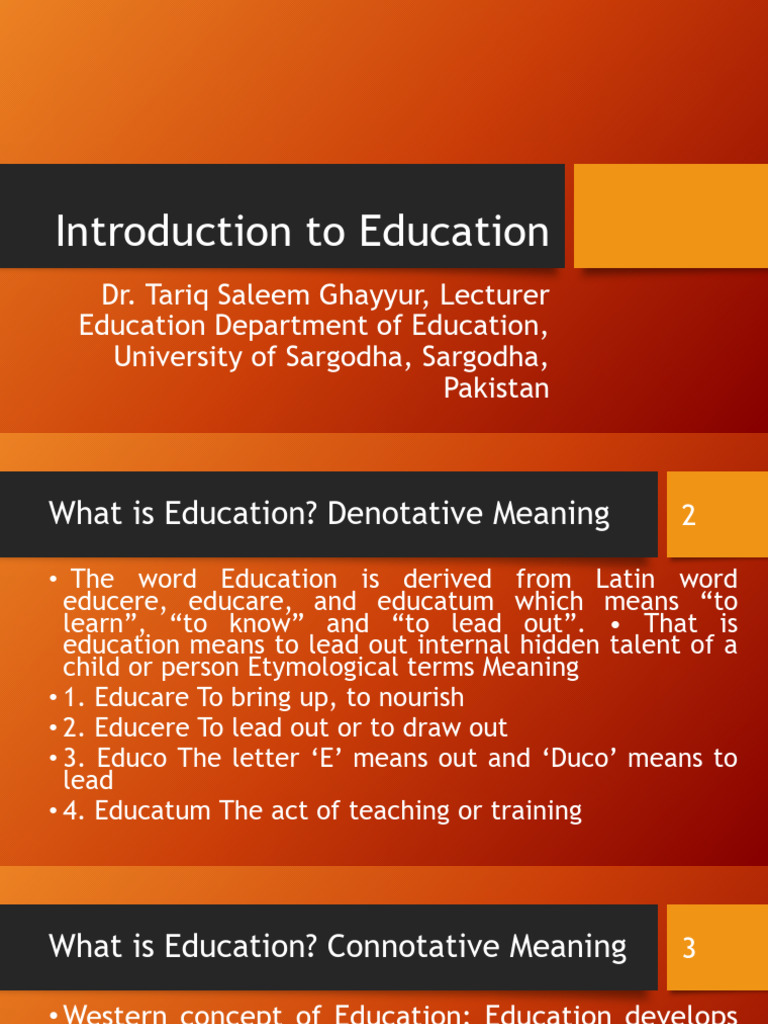 Introduction To Education | PDF