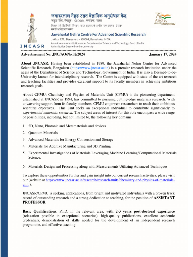 CPMU Advertisement 2024 - 1 | PDF