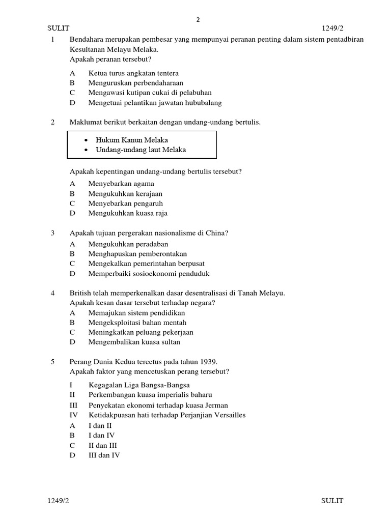 2023 Bintulu Sejarah K1 | PDF