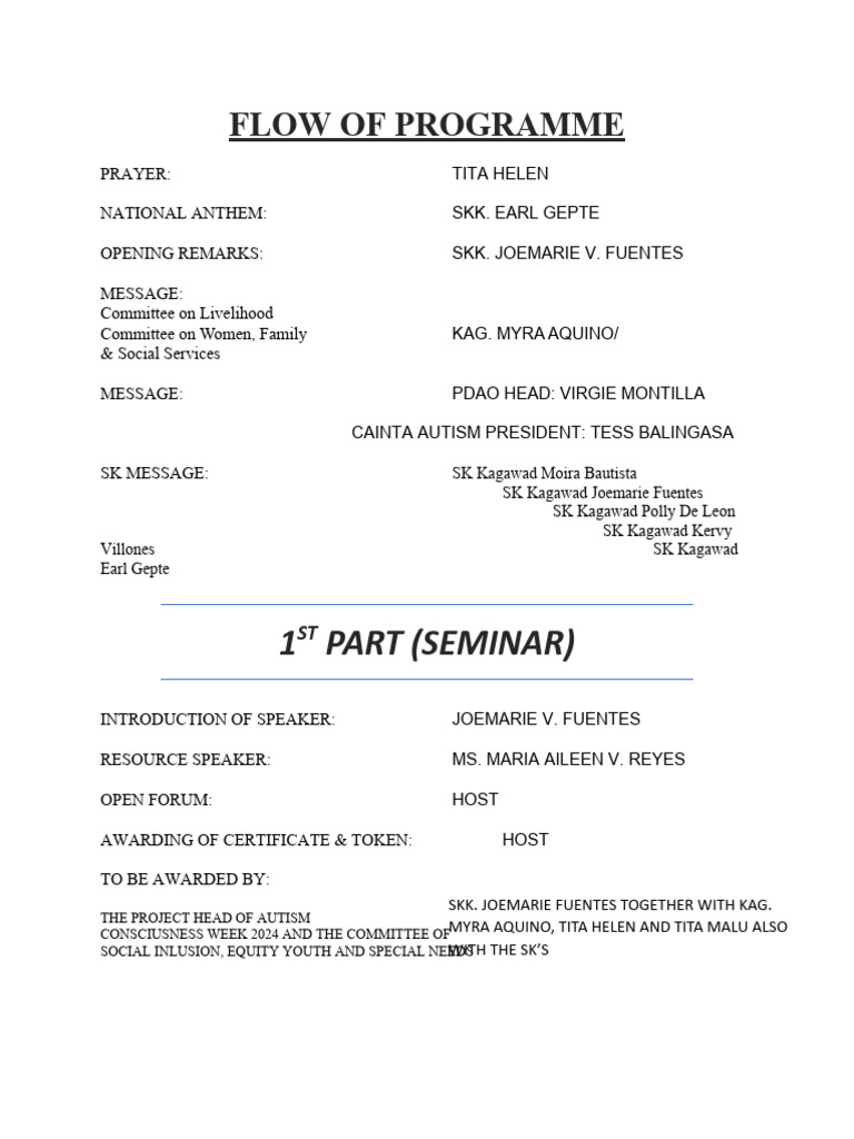 Flow of Programme Gow | PDF
