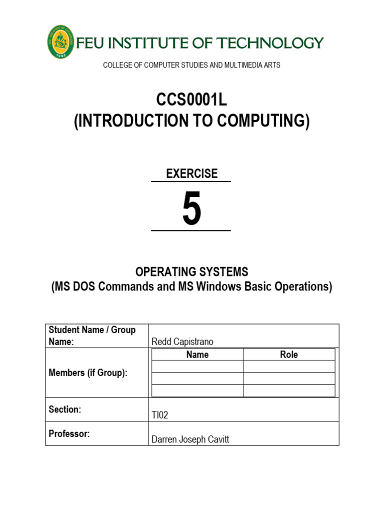 (M5-TECHNICAL1) Software (Operating System) - Capistrano | PDF | Computer File | Operating System