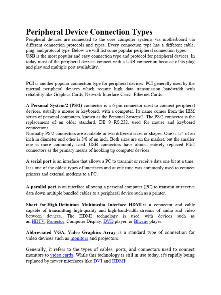 Peripheral | PDF | Hdmi | Usb