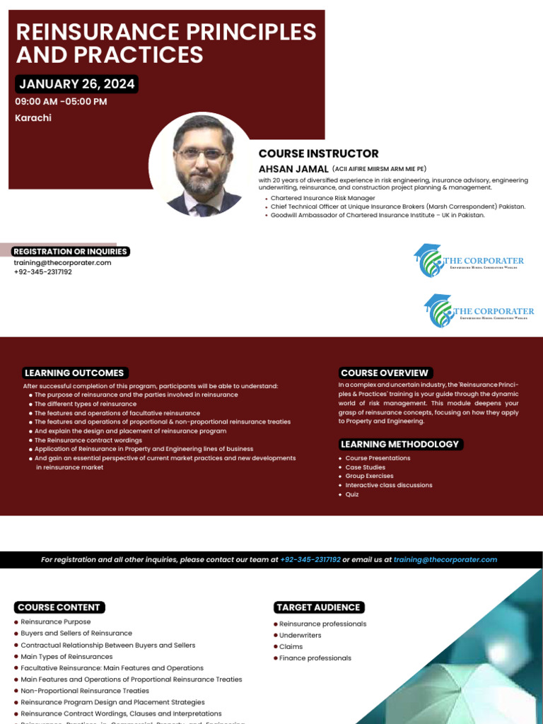 Reinsurance Principles & Practices - Jan 26 | PDF | Reinsurance | Insurance