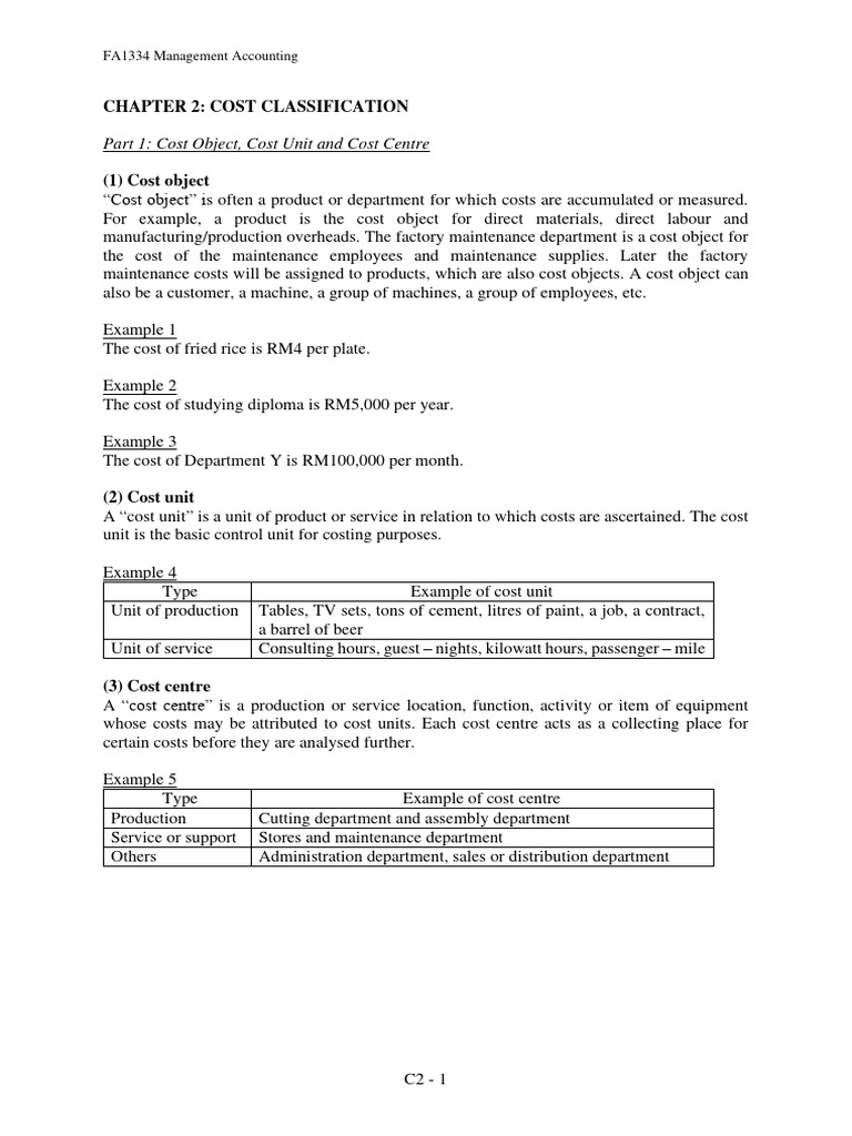 CHAPTER 2 Cost Classification-2 | PDF | Cost | Cost Of Goods Sold