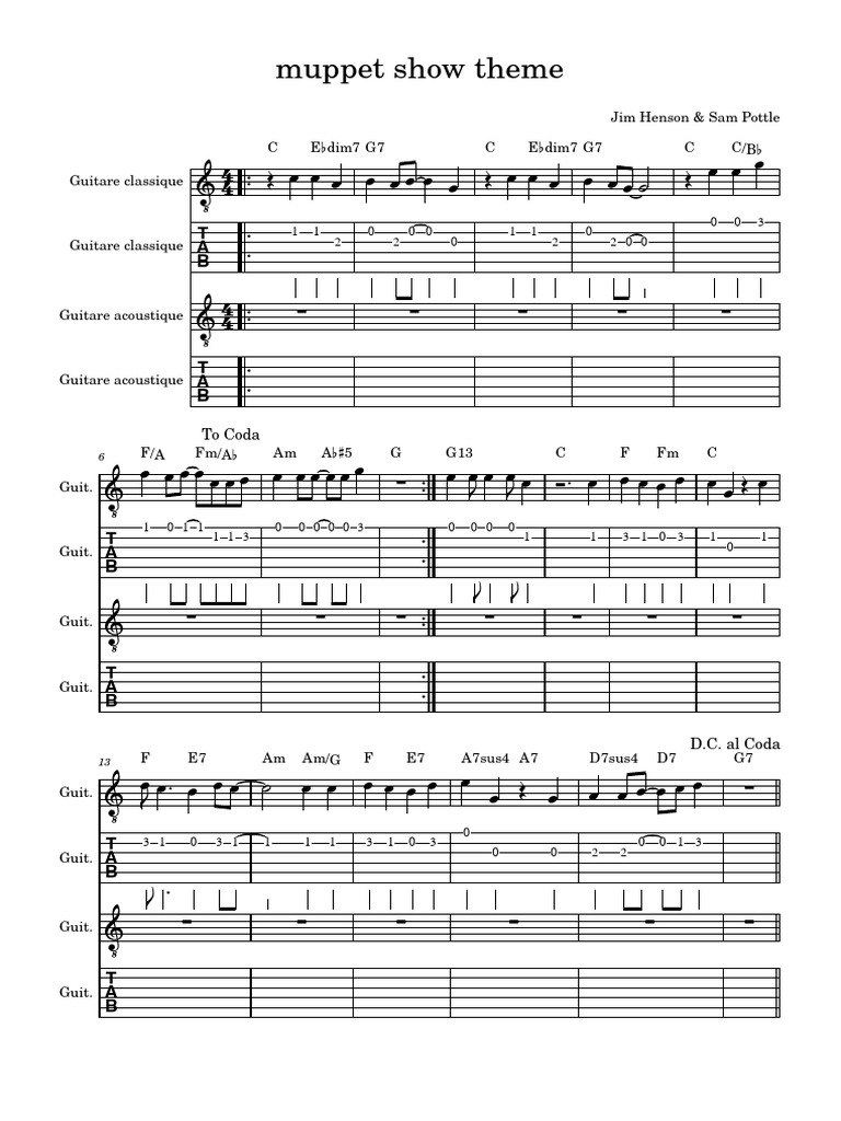 Muppet Show Theme Pdf
