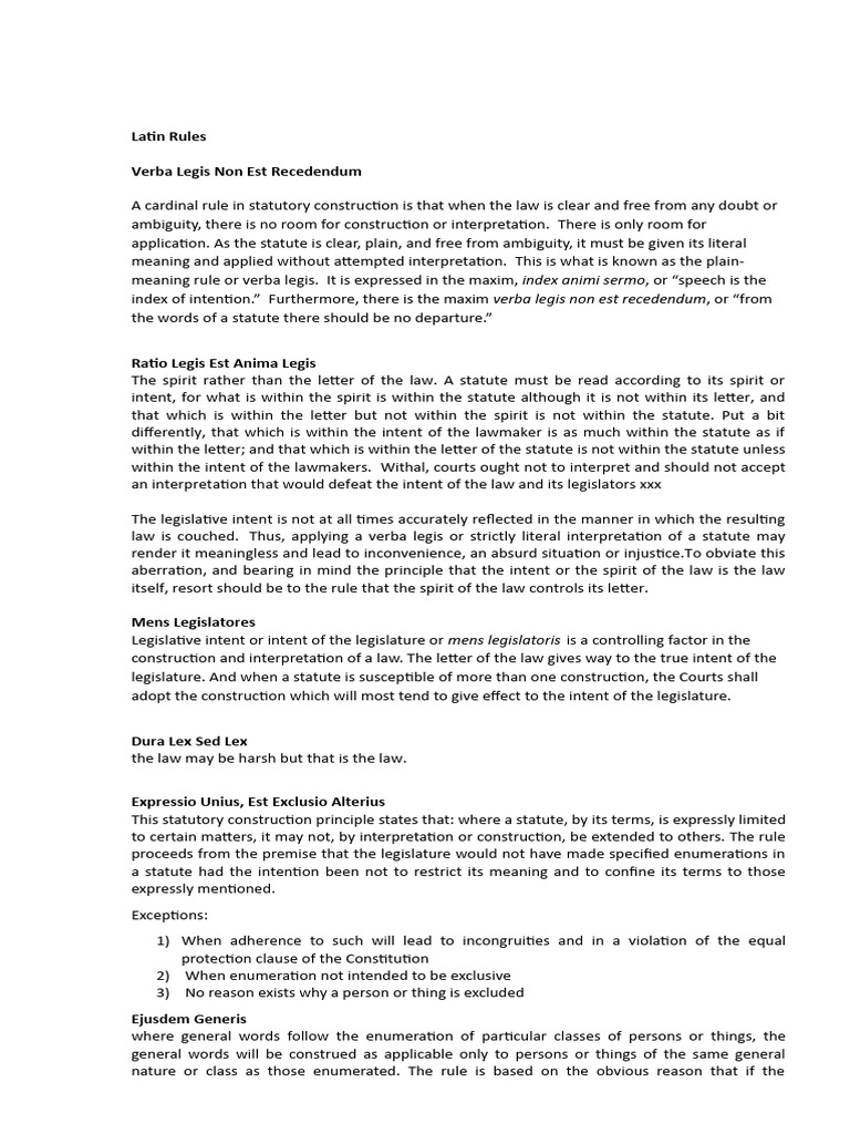 Latin Rules | PDF