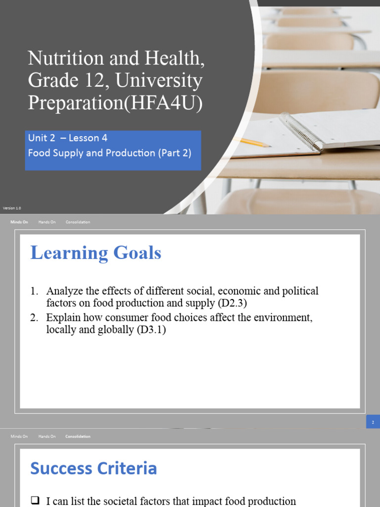 Unit 2 - Lesson 4 - Food Supply and Production (Part 2) | PDF