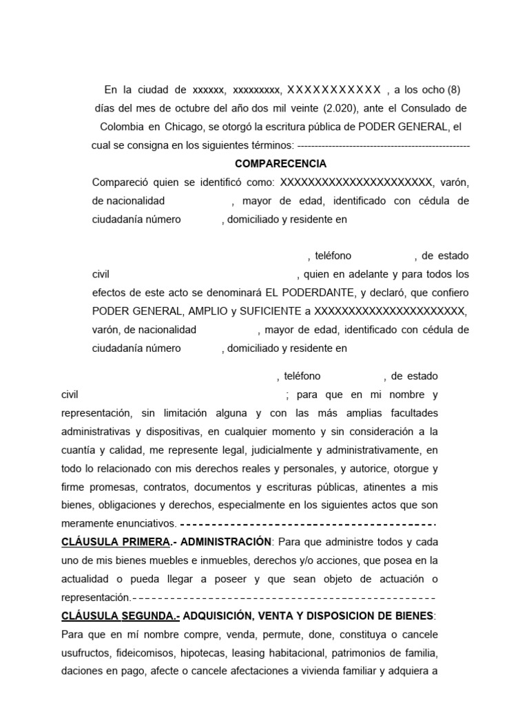 Poder General para Consulado | PDF | Propiedad | Ley común