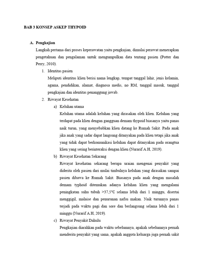 Bab 3 Konsep Askep Thypoid | PDF | Pengembangan Diri