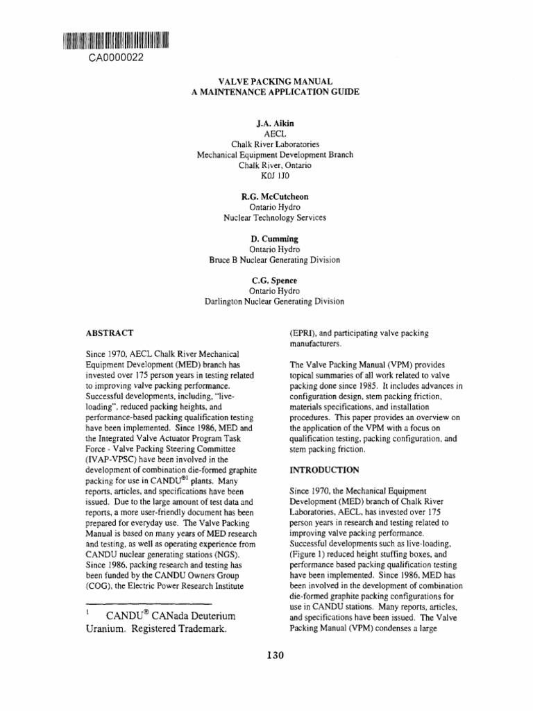 Valve Packing Manual | PDF