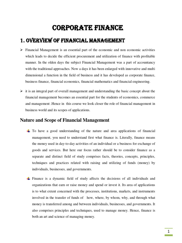 Corporate Finance Study Material | PDF | Book Value | Leverage (Finance)