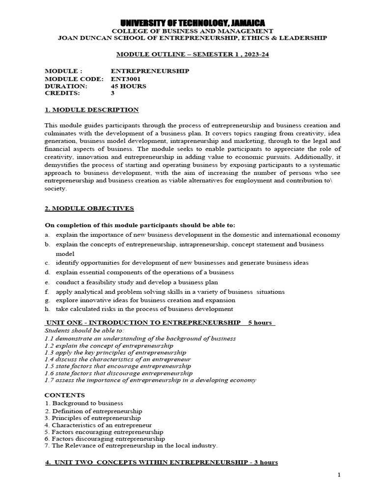 Module Outline SEM 1 2023-2024 FIN (1) (1) Updated Aug 28 2023 (4) Fiinnn | PDF ...