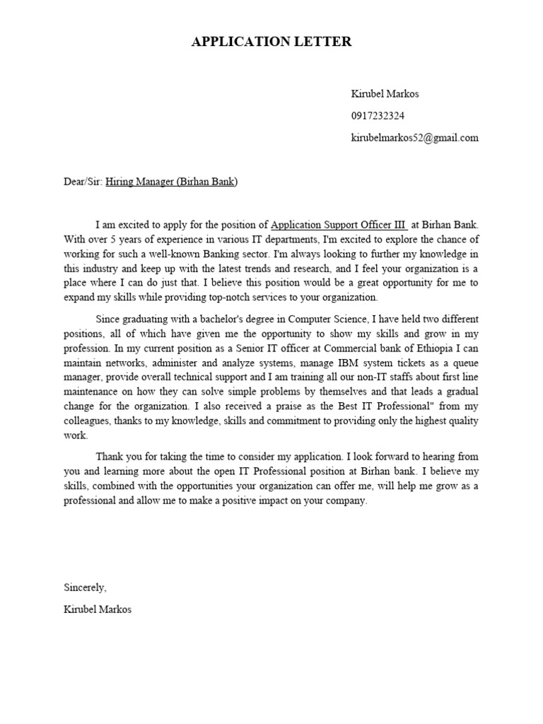 Application Letter | PDF