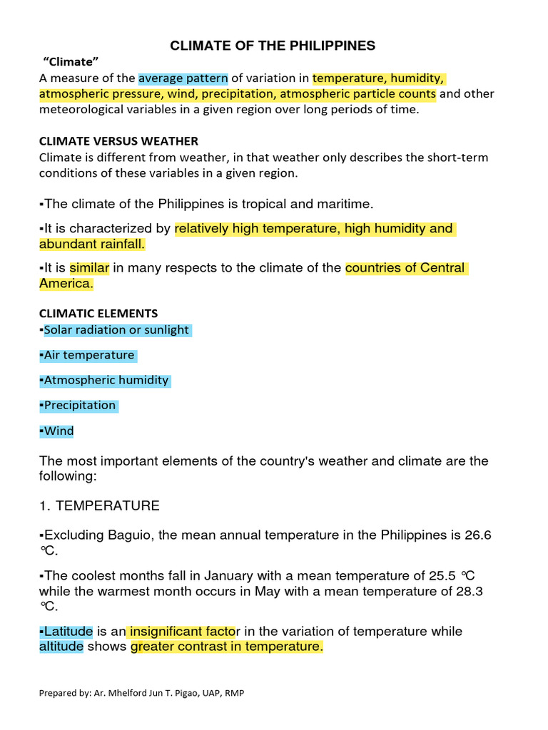 Handout For Trop Design | PDF | Climate | Weather