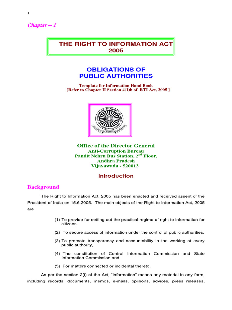 Information As Contemplated Under Section 4 - 1 - B of RTI Act 2005 | PDF | Microform | Information