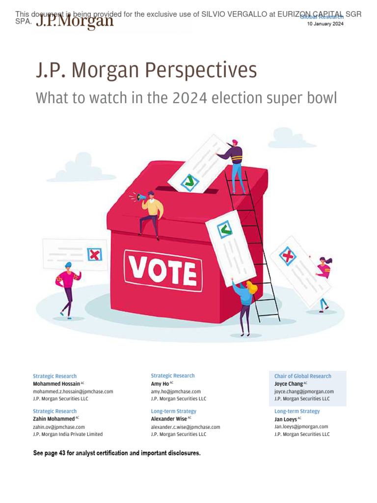 JP Morgan J.P. Morgan Perspectives What To Watch in The 2024 Elec | PDF ...
