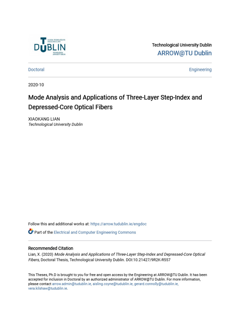 Mode Analysis and Applications of Three-Layer Step-Index and Depr | PDF ...