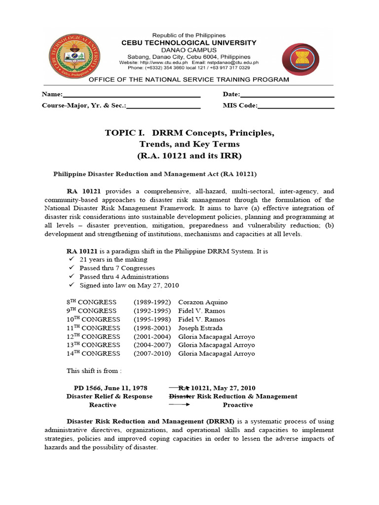 05 - DRRM Awareness Preparation and Management | PDF | Natural ...