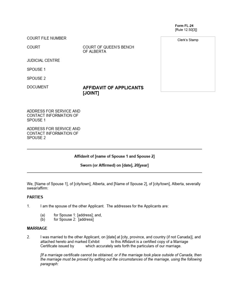 Form FL 24 | Download Free PDF | Child Support | Affidavit
