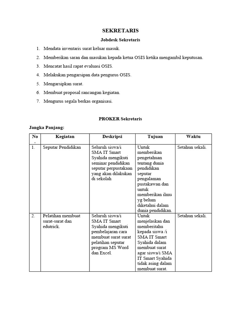 Proker OSIS 2022-2023 Revisi 1 | PDF