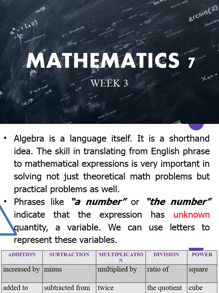 Math7 PPT Q2 W3 | Download Free PDF | Polynomial | Variable (Mathematics)