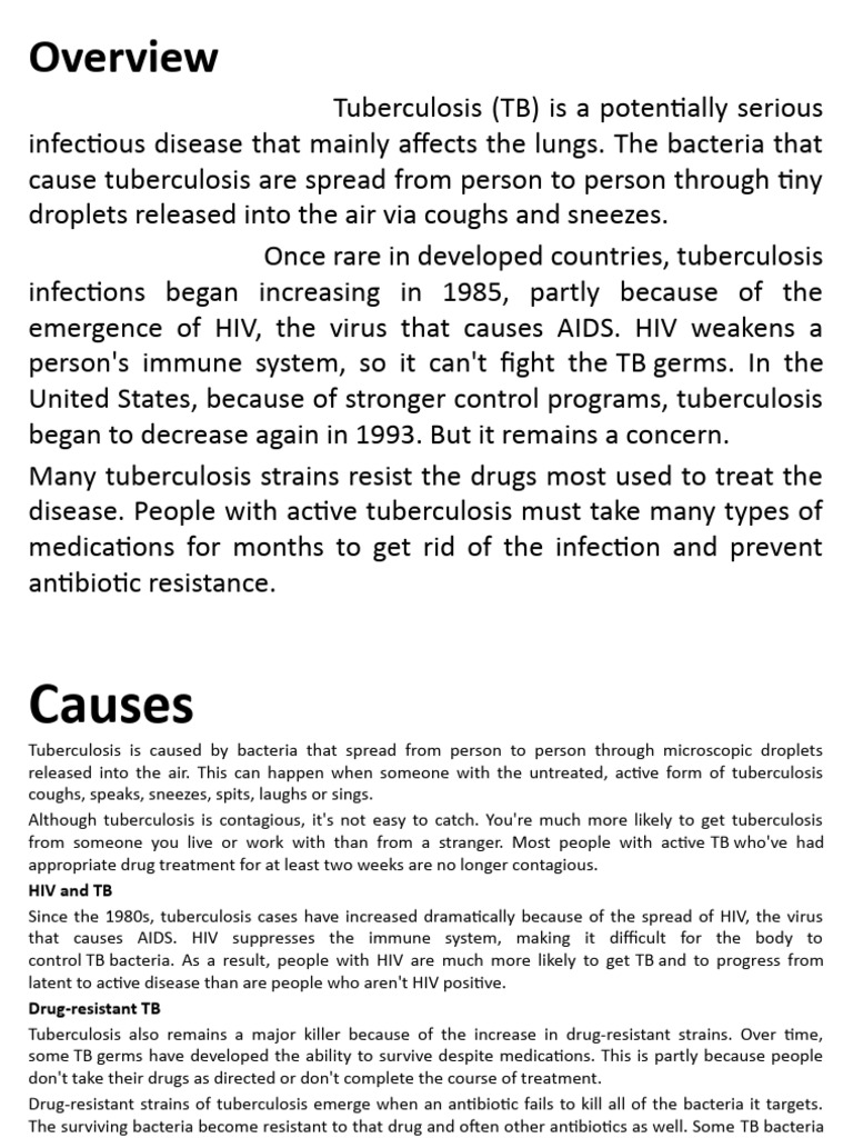 Tuberculosis | PDF | Tuberculosis | Mycobacterium Tuberculosis