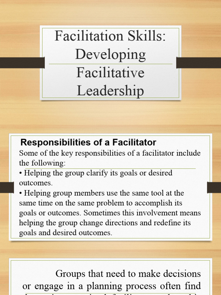 Facilitation Skills Developing Facilitative Leadership Pdf