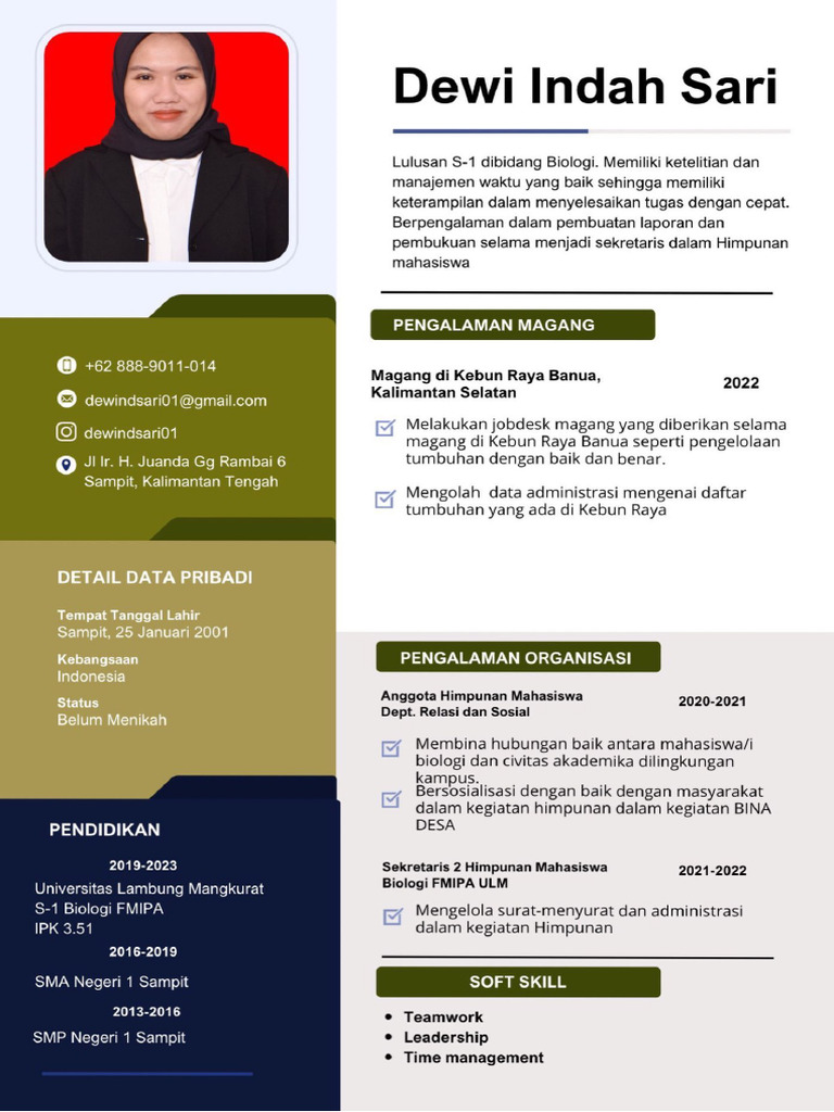 CV - Dewi Indah Sari | PDF
