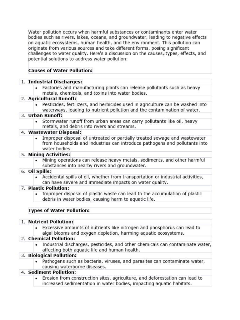 Water Pollution | Download Free PDF | Water Pollution | Sewage Treatment