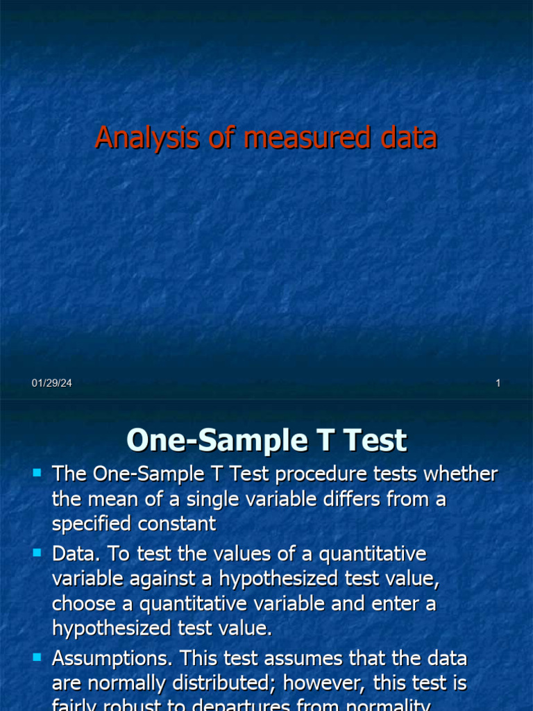 Analysis of Measured Data | PDF | Student's T Test | Errors And Residuals