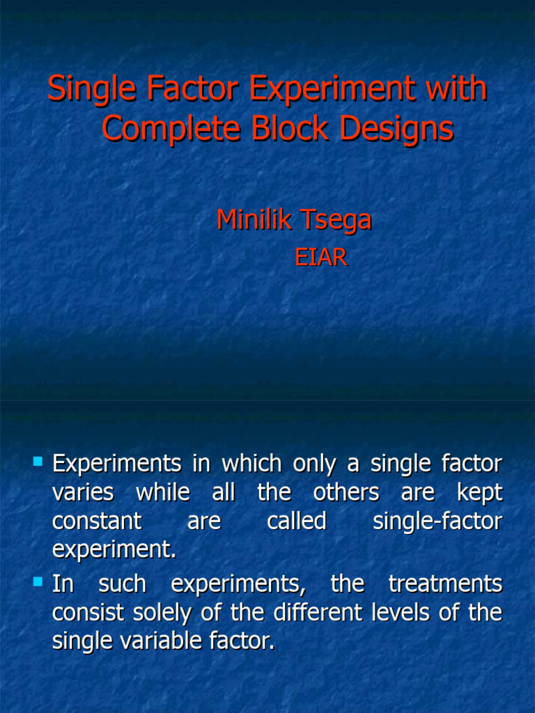 Complete Block Designs | Download Free PDF | Analysis Of Variance | Experiment