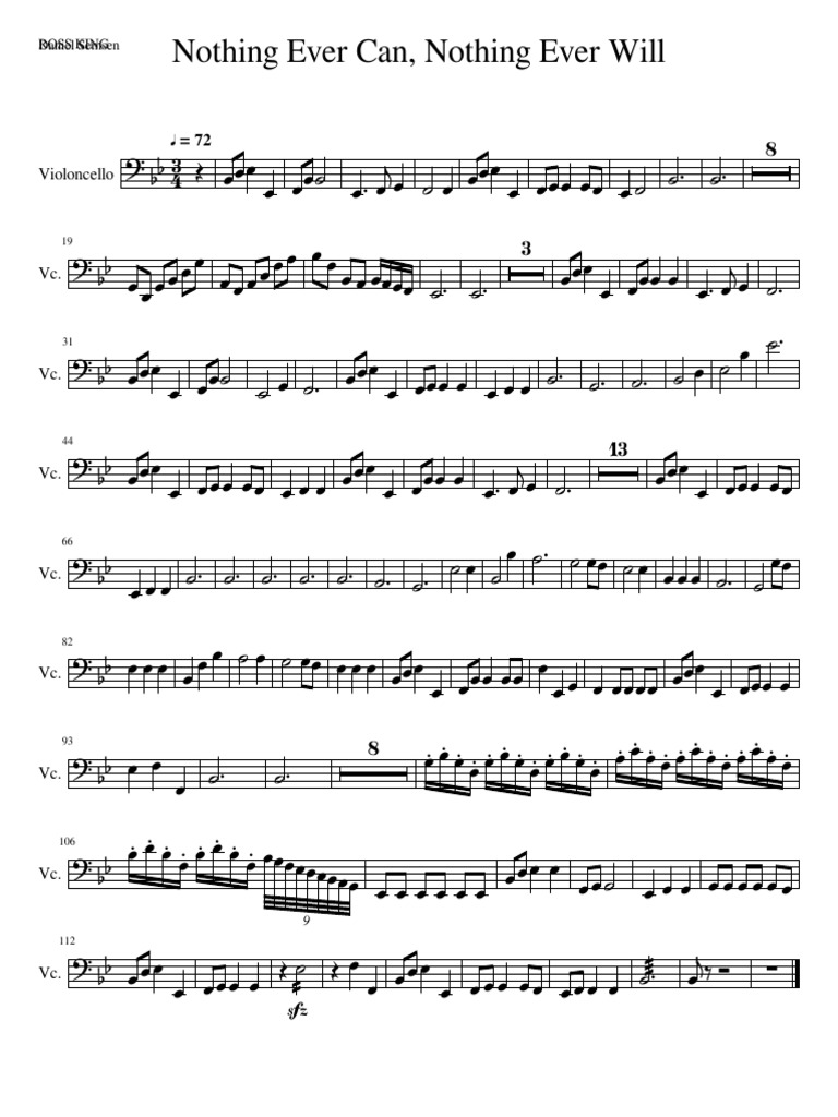 Nothing - Ever - Can - Nothing - Ever - Will Cello | PDF | String Instruments | Bowed Instruments