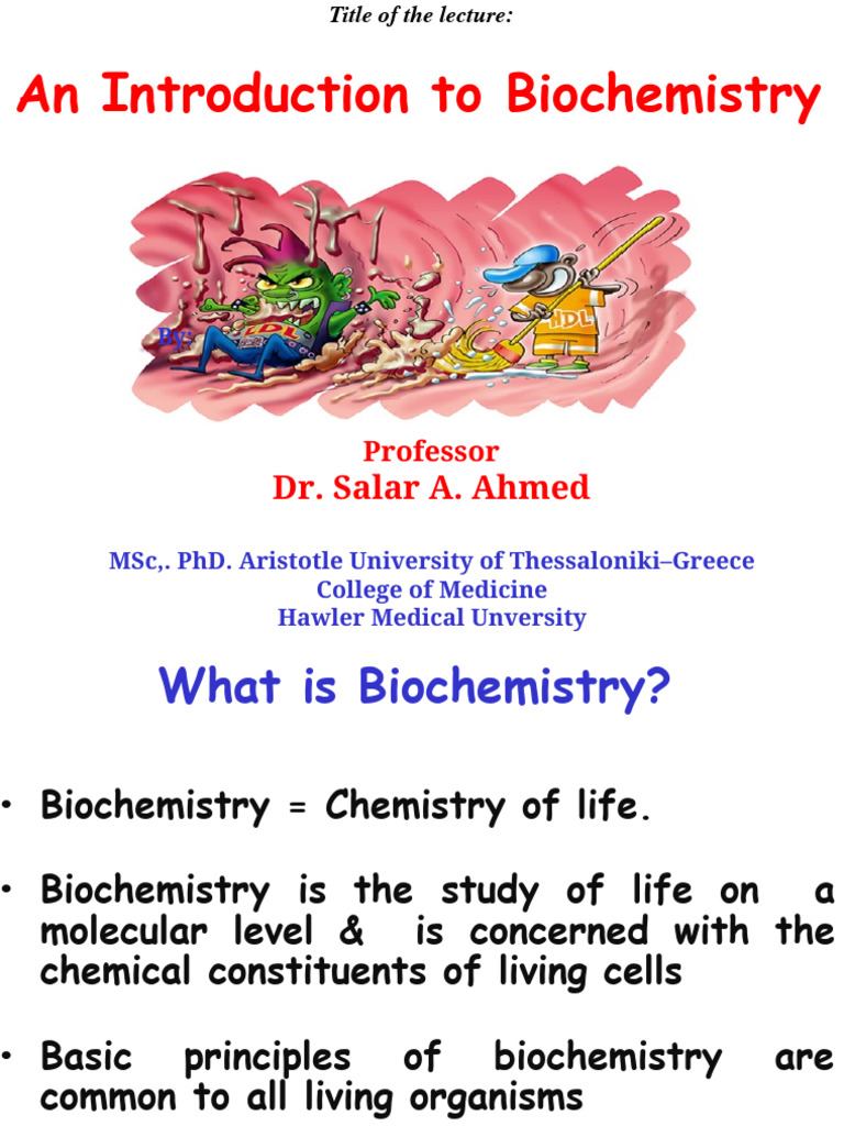1 - Lecture - What Is Biochemistry | PDF | Biochemistry | Chemistry