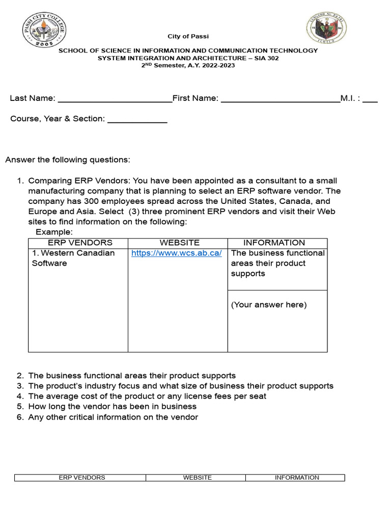 Sia 302 Quiz | PDF | Enterprise Resource Planning | Business