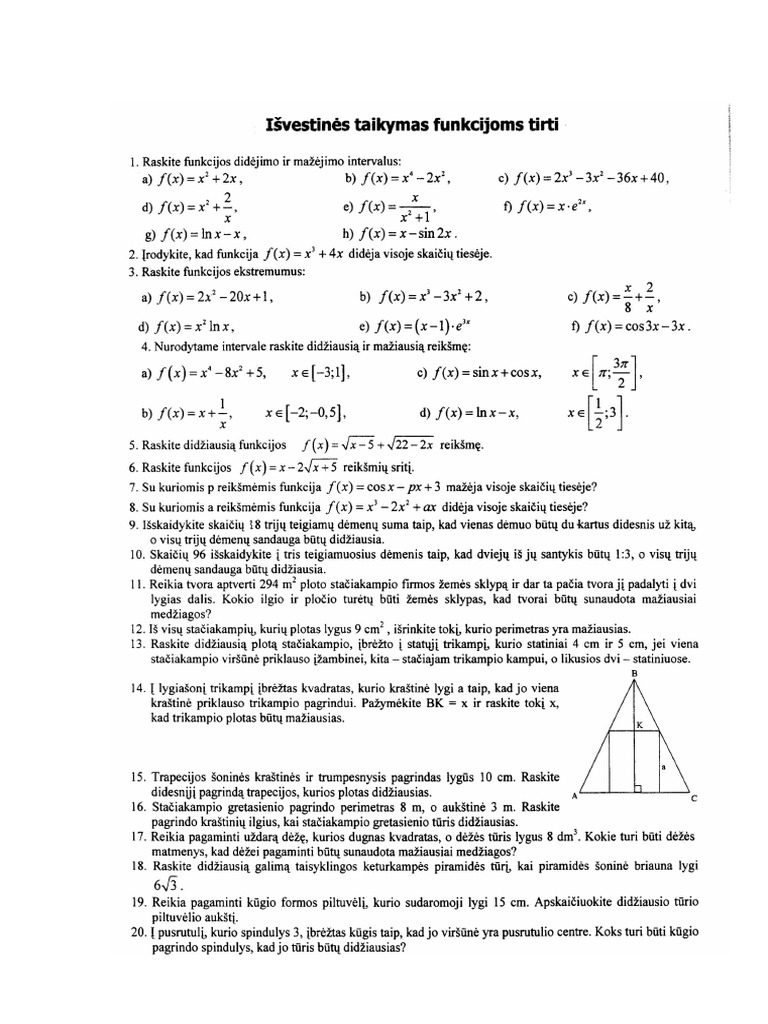 Isvestiniu Taikymas Funkcijoms Tirti 1 | PDF