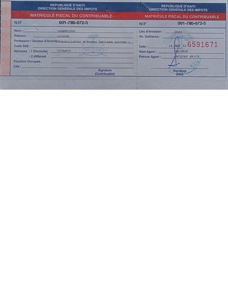 Matrícula Fiscal Lucson | PDF