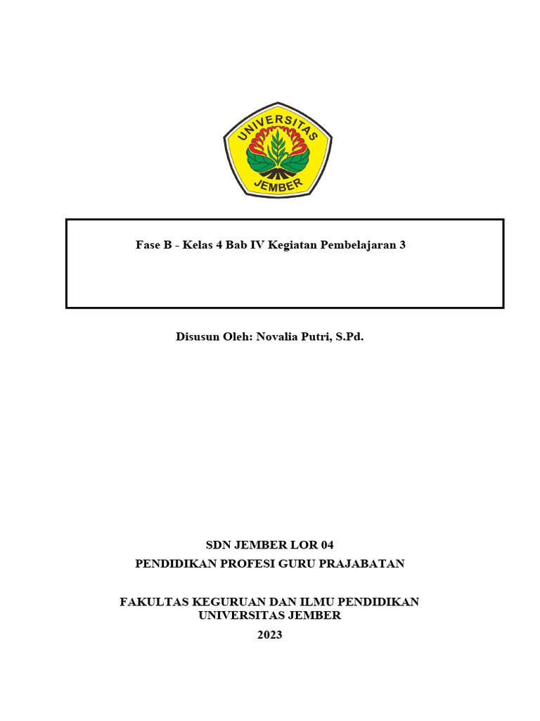 Modul Ajar Kurikulum Merdeka Kelas 4 Pb3 Fix | PDF