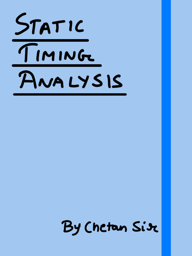 Static Timing Analysis Pdf Electronic Design Telecommunications Standards