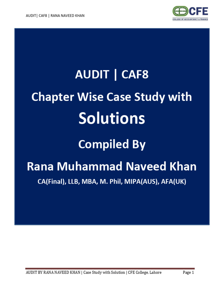 Audit Case Study | PDF | Audit | Financial Audit