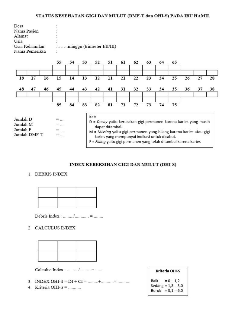 Status DMF-T dan OHI-S Ibu Hamil | PDF