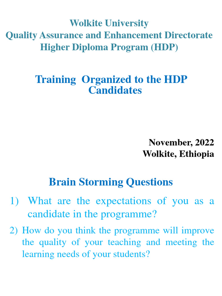 HDP Training Overview for Teachers | PDF | Teachers | Globalization