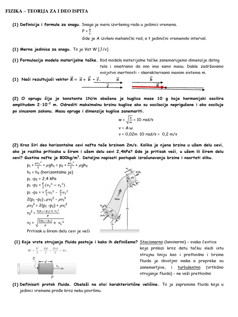 Fizika Ispit I Gotovo | PDF