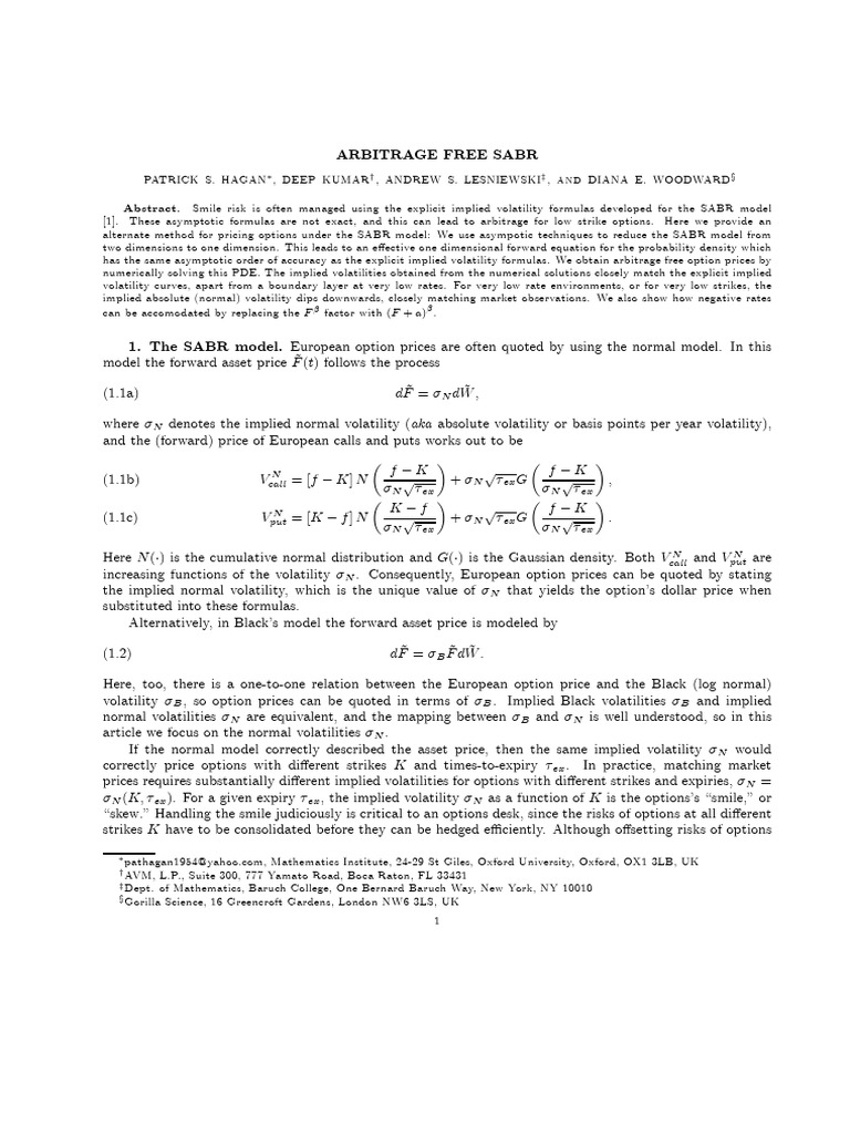 Paper 3 Arb Free SABR | PDF