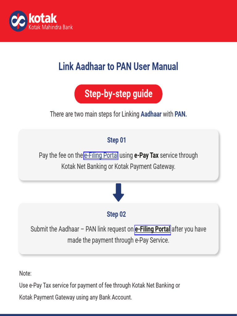 Link Aadhaar with PAN: User Manual | PDF | Fee | Payments