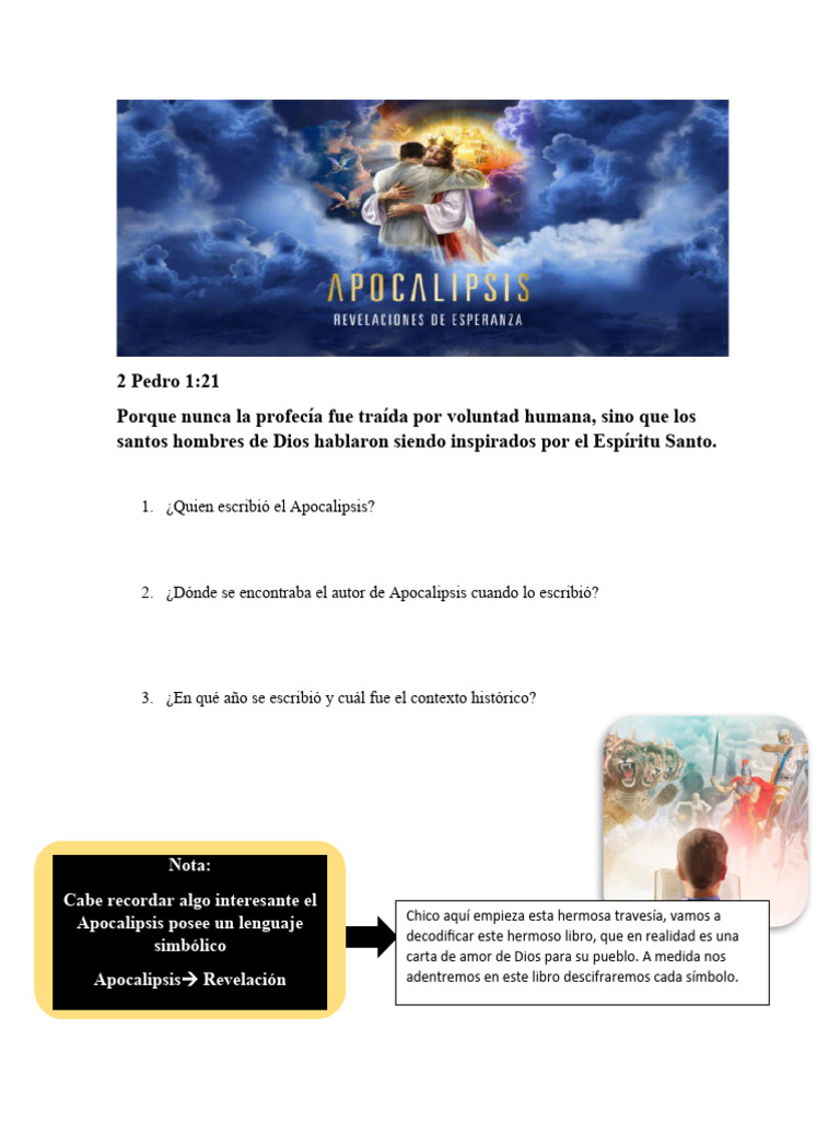 Origen Y Mensaje Del Apocalipsis Pdf Libro De Revelación Espíritu