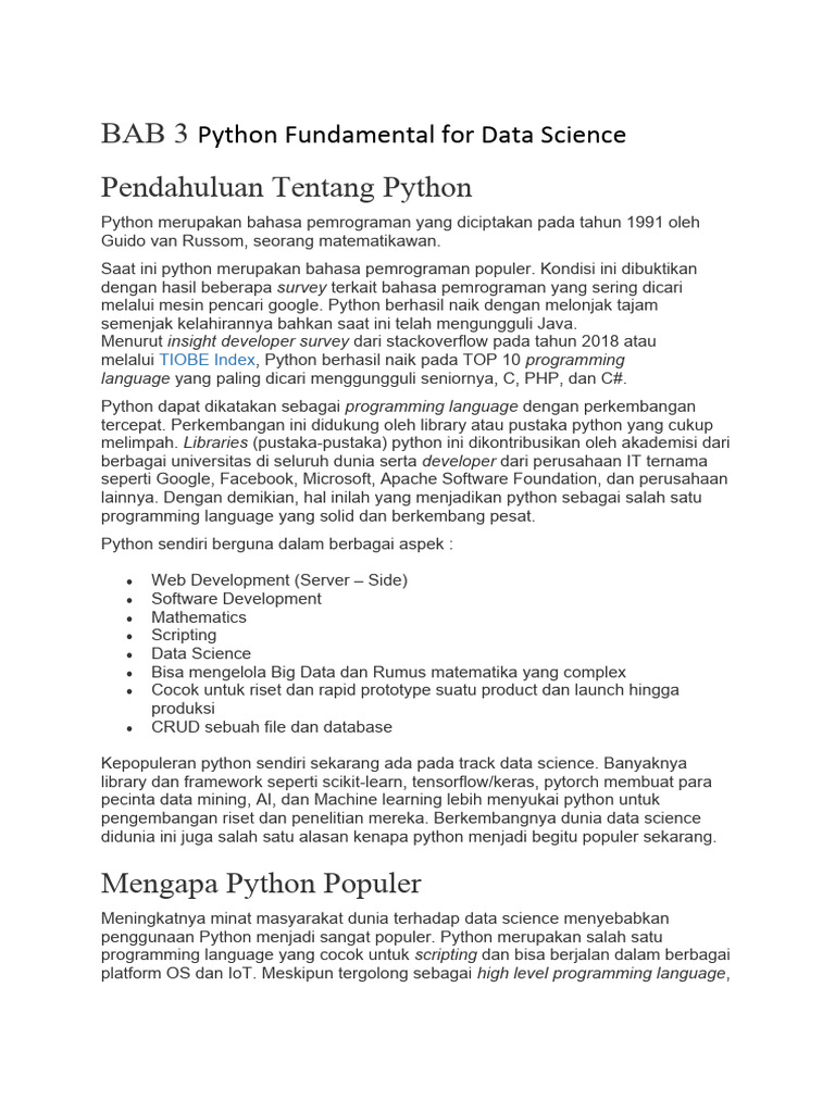 Python untuk Data Science | PDF